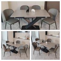 China Marble Stone Metal Luxury Modern Living Room Restaurant Kitchen Hotel Use Elegant Decorative Furniture Dining Table Set for sale