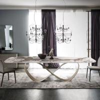 China Luxury Marble Dining Table Marble Top Dining Table Set Simple brushed bronze Legs Marble Dining Table Set 6 Seater For Villas Restaurent for sale
