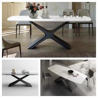 China Italian Style Furniture Luxury Dining Table Set 4 6 8 Chairs Restaurant Dining Table and Chair Set Stainless Steel Marble Dining Table for sale
