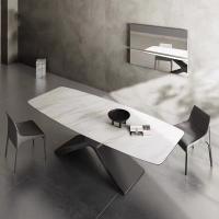 China Italian Style Furniture Luxury Dining Table Set 4 6 8 Chairs Restaurant Dining Table and Chair Set Stainless Steel Marble Dining Table for sale