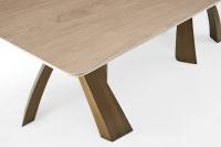 China Modern Durable Easy Clean Restaurant Dining Table Chairs Set Wood Color Top Metal Frame For Commercial Use Restaurants Cafes Hotels for sale