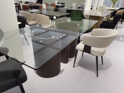 China Luxury Stainless Steel Base Tempered Glass Top Modern Rectangular Dining Event Table For Living Room & Outdoor Use for sale
