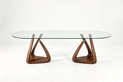 China European Style Tempered Glass Rectangular Dining Table Modern Minimalist Table for Living Room Restaurant Hotel for sale