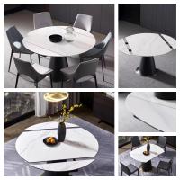 China Luxury Round Dining Table Set With Sintered Stone Top Modern Design 6 Seats Durable & Eco-Friendly 10-Year Warranty for sale