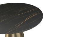 China Foshan Factory Contemporary 6-Seater Dining Table Unique Modern Dinner Furniture with Black Marble Stone Top & Black Iron Metal Legs for Hotels for sale