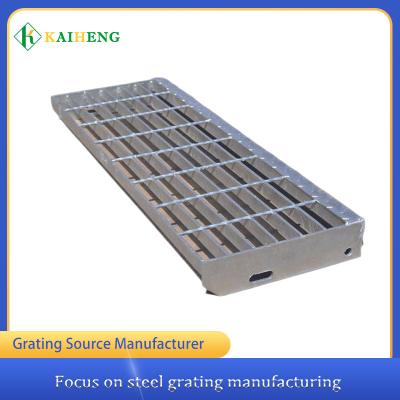 China T4 Steel Stair Tread Grating Plate Hot Dip Galvanized 155mm Width Q235 Load Bearing Anti Skid for sale