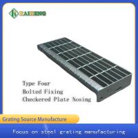 China T4 Steel Bar Grating Stair Tread 30mm Bearing Bar Pitch Hot Dip Galvanized Carbon Steel for sale