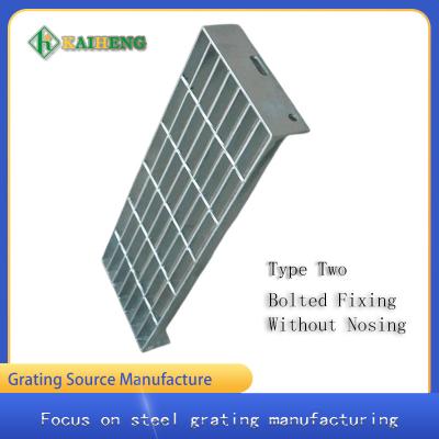 China Galvanized Steel Grating Treads 60mm Pitch Bearing Bars for sale