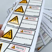 China Waterproof Labels Warning Vinyl Packaging Stickers Custom Logo for sale