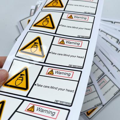 China Waterproof Labels Warning Vinyl Packaging Stickers Custom Logo for sale