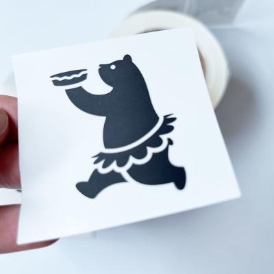 China Custom Cartoon Little Bear Waterproof Sticker Labels 100 Rolls MOQ Vinyl Die Cut for sale