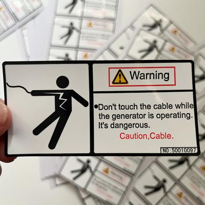 China Custom Waterproof Vinyl Warning Stickers 100 Rolls MOQ Durable PET Labels for sale