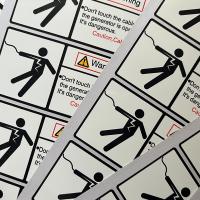 China Waterproof Packaging Square Printed Vinyl Warning Stickers Removable Adhesive for sale