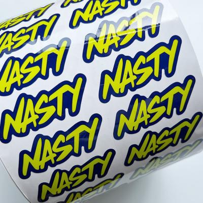 China Custom Die Cut Stickers Waterproof Vinyl Self Adhesive 100 Rolls MOQ Shiny Finish for sale
