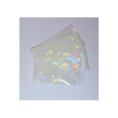 China Custom Transparent Hologram Stickers Tamper Proof Security Labels 2x3cm ID Die Cut for sale