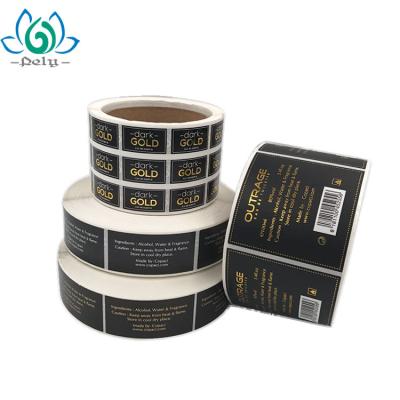 China Custom 3x7.5cm Waterproof Adhesive Vinyl Stickers for Cosmetic Bottles OEM for sale