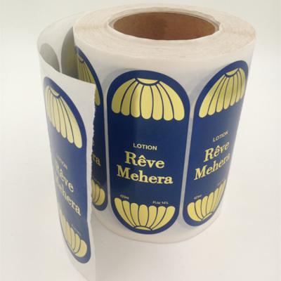 China Custom Pantone Color Waterproof Vinyl Sticker Paper for Cosmetic Bottle Labels 1000 pcs for sale