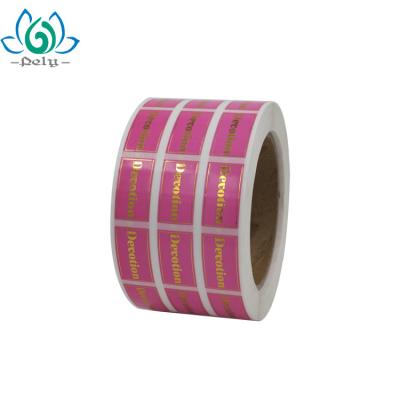 China Custom Printed Self Adhesive Gold Silver Hot Stamp Foil Paper Label 100 Roll MOQ for sale