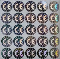 China Custom 3D Holographic Foil Stickers Moisture Proof PET ID Card Sticker 10000 pcs for sale