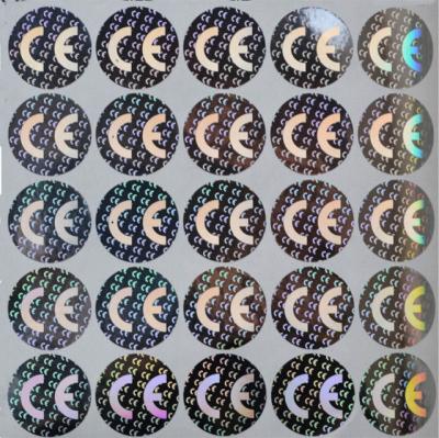 China Custom 3D Holographic Foil Stickers Moisture Proof PET ID Card Sticker 10000 pcs for sale