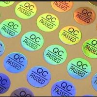 China Custom Hologram QC PASSED Seal Stickers PET Self Adhesive Round 1000pcs for sale