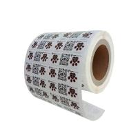 China Custom QR Code Labels Waterproof Self Adhesive Barcode Label Roll 50mm x 30mm for sale