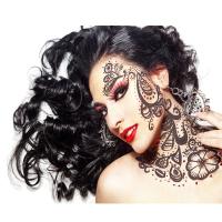 China Waterproof Non Toxic Gold Foil Body Tattoo Sticker Custom Size 10x15 cm for Ladies for sale
