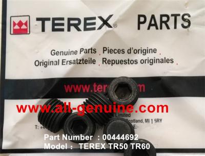 China TEREX 00444692 PLUG  MINING NHL DUMP TRUCK TR35 TR50 TR60 TR100 3305B 3305F 3303 3307 TR45 TR70 MT4400 for sale