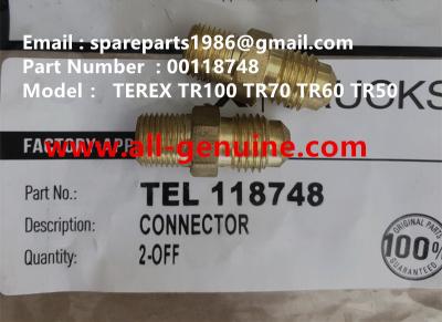 China TEREX 00118748 CONNECTOR NHL DUMP TRUCK MINING QUARRY HAULER OFF HIGHWAY RIGID DUMP TR45 TR50 TR60 TR70 for sale
