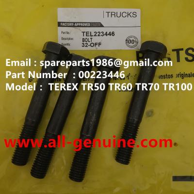 China TEREX 00223446 BOLT  TR50 TR60 TR70 TR100 TR45 3305F 3305B TR35A RIGID DUMP TRUCK MINING OFF HIGHWAY CUMMINS  ALLISON for sale