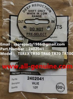 China TEREX 2402041 VALVE DRY MINING NHL DUMP TRUCK TR35 TR50 TR60 TR100 3305B 3305F 3303 3307 TR45 TR70 MT4400 for sale