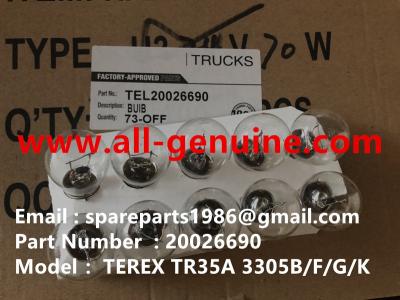 China TEREX 20026690 BULB MINING QUARRY NHL RIGID DUMP TRUCK TR35 TR50 TR60 TR100 3303 3305B 3307 3311 for sale