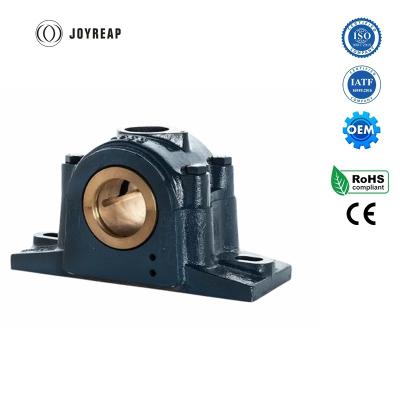 China Heavy-Duty Split Pillow Block Bearing Housings with Bronze Bushings for sale