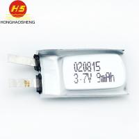 China Ultra Thin 020815 3.7V 9mah Lithium Polymer Battery for sale