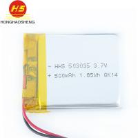 China Customized 3.7v 500mah Lipo HHS Li Ion Polymer Battery for sale
