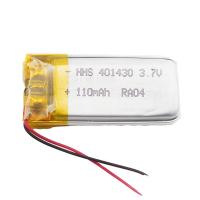 China ISO9001 401430 3.7V 110mAh Lipo Battery for POS Systems and Lighting Devices for sale