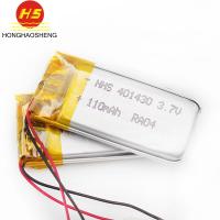 China ISO9001 401430 3.7V 110mAh Lipo Battery for POS Systems and Lighting Devices for sale