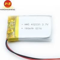 China Mini Lipo 402030 3.7 V 180mah Lithium Polymer Battery for sale