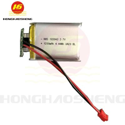 China Military Grade 103040 Lithium Polymer Battery 3.7V 1200mAh OEM ODM Custom for sale