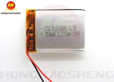 China HHS 603040 Lithium Polymer Battery 500 Cycles Cold Weather Use 3.7V 120mAh for sale