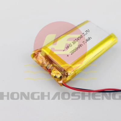 China HHS 103450 2000mAh 3.7V Rechargeable Lithium Polymer Battery 500 Cycles for sale
