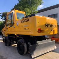 China HYUNDAI 210W-7 Old Wheel Excavator , Used Construction Equipment 124KW For Mining for sale