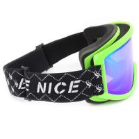 China Green Color Comfortable Ski Glasses , Snow Goggles Adjustment Nylon Strap for sale