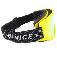 China Yellow Color Anti Fogsnow Goggles , Ski Glasses Breathable For Outdoor Sports for sale