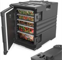 China Small Wheels Insulated Transport Box Catering Restaurant  Stackable Hot Boxes Food Warmer for sale