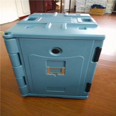 China Roto Molding Insulated Pan Carrier 535mm Blue Cold Food Carrier Double Walled for sale