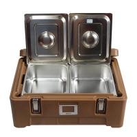 China Top Loading Food Pan Carrier 25L Coffee Mobile Hot Food Transportation Boxes For Food Delivery Service Providers for sale