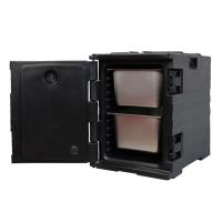 China Pan Insulated Food Transport Box Dining Halls Outdoor Banquets Hot Cold Carrier Black for sale