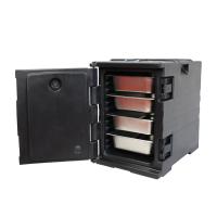 China Pan Insulated Food Transport Box Dining Halls Outdoor Banquets Hot Cold Carrier Black for sale