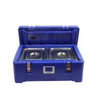 China LLDPE Top Loading Food Pan Carrier 25L Blue Thermal Food Transport Boxes for sale